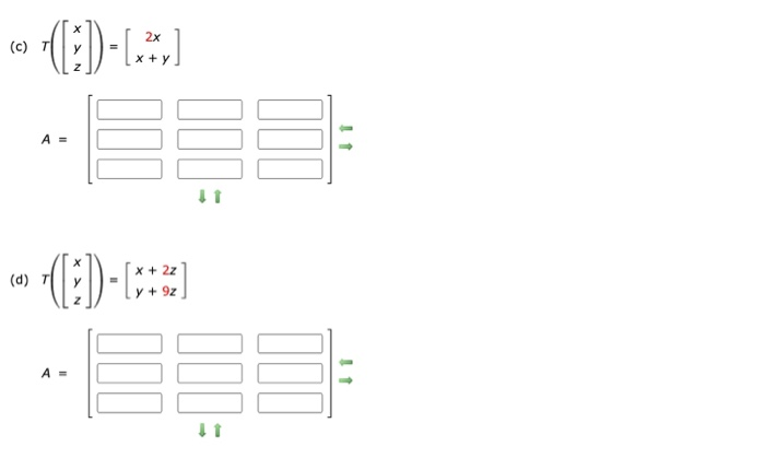 Solved Find the standard matrix A of each of the following | Chegg.com