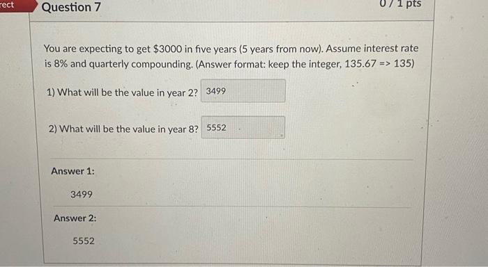 Solved You are expecting to get $3000 in five years (5 years | Chegg.com
