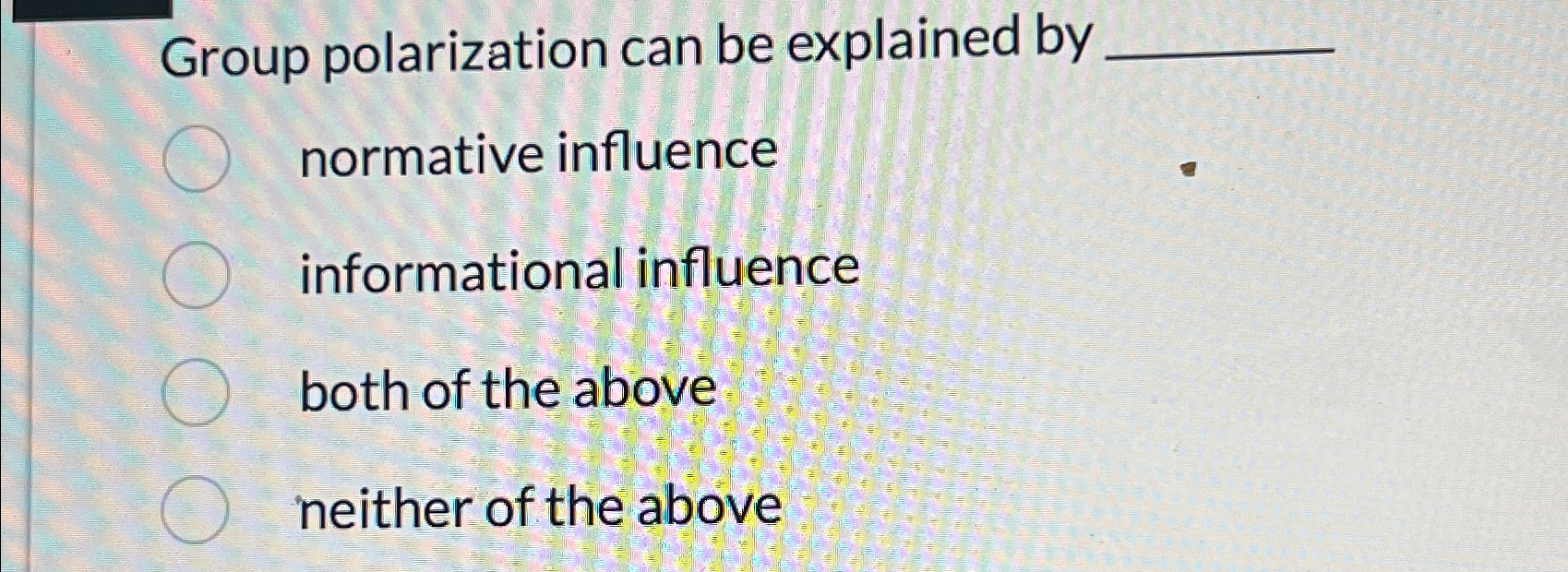 Solved Group polarization can be explained by normative | Chegg.com
