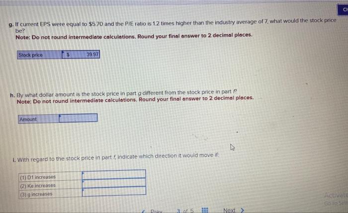 Solved Problem 10-35 (Algo) Common stock value based on PV | Chegg.com