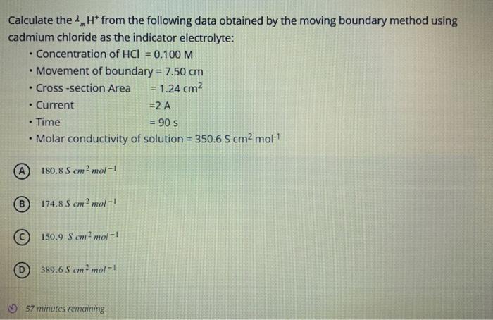 Solved Calculate the H* from the following data obtained by | Chegg.com