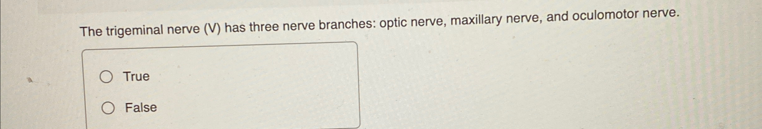 Solved The trigeminal nerve (V) ﻿has three nerve branches: | Chegg.com