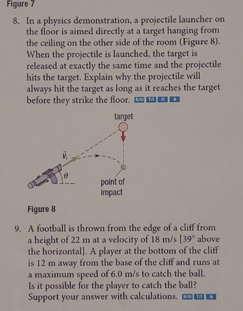 Solved 8. In a physics demonstration, a projectile launcher | Chegg.com