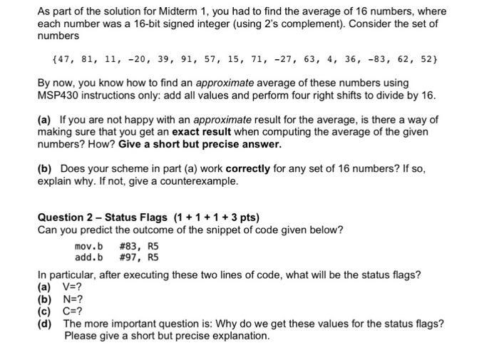 Solved question regarding msp430fr6989 assembly. can be | Chegg.com
