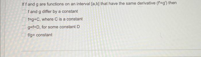 Solved If f and g are functions on an interval [a,b] that | Chegg.com