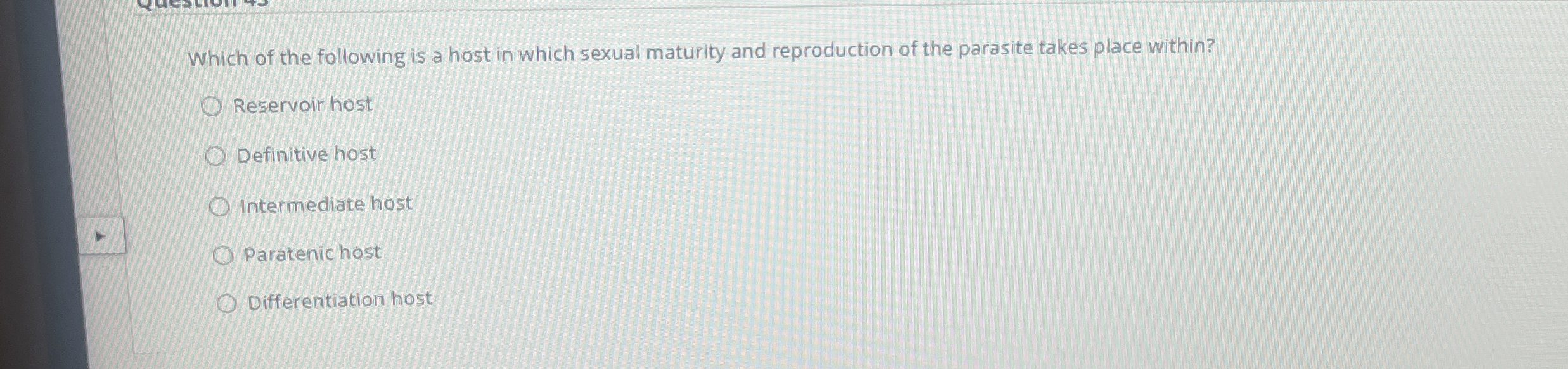 Solved Which of the following is a host in which sexual | Chegg.com
