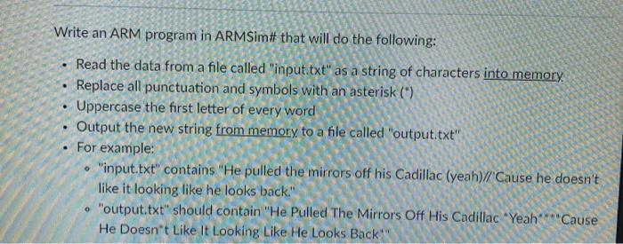 Solved question: Write an ARM program in ARMSim# that will | Chegg.com