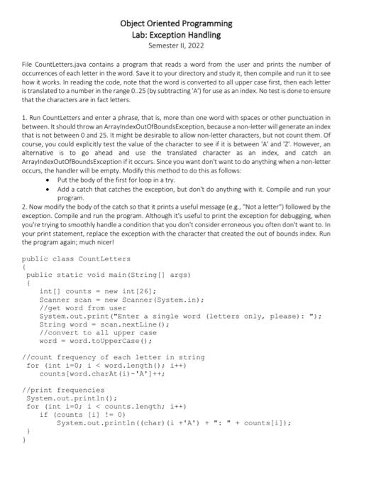 Solved A Object Oriented Programming Lab Exception Handling