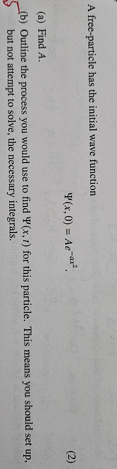 A free-particle has the initial wave | Chegg.com