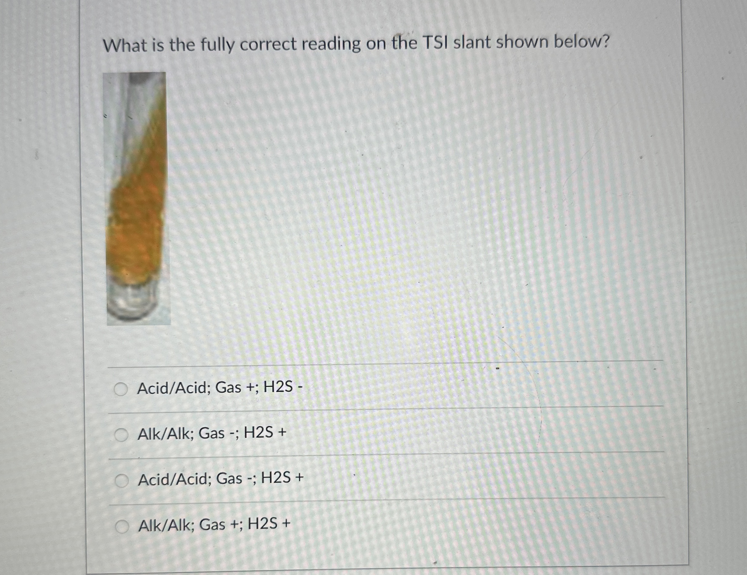 Solved What is the fully correct reading on the TSI slant | Chegg.com