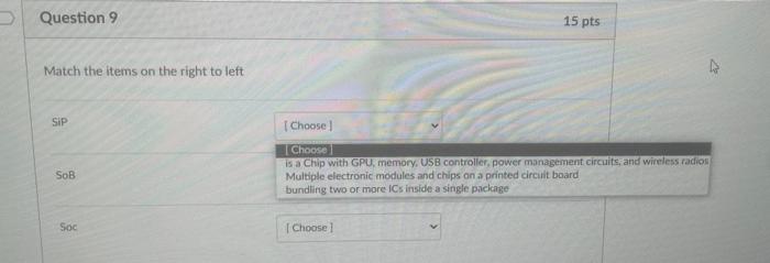 Solved Match the items on the right to left Sip [ Choose ] | Chegg.com