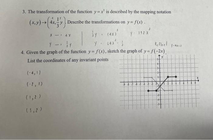 Solved 3. The transformation of the function y=x3 is | Chegg.com