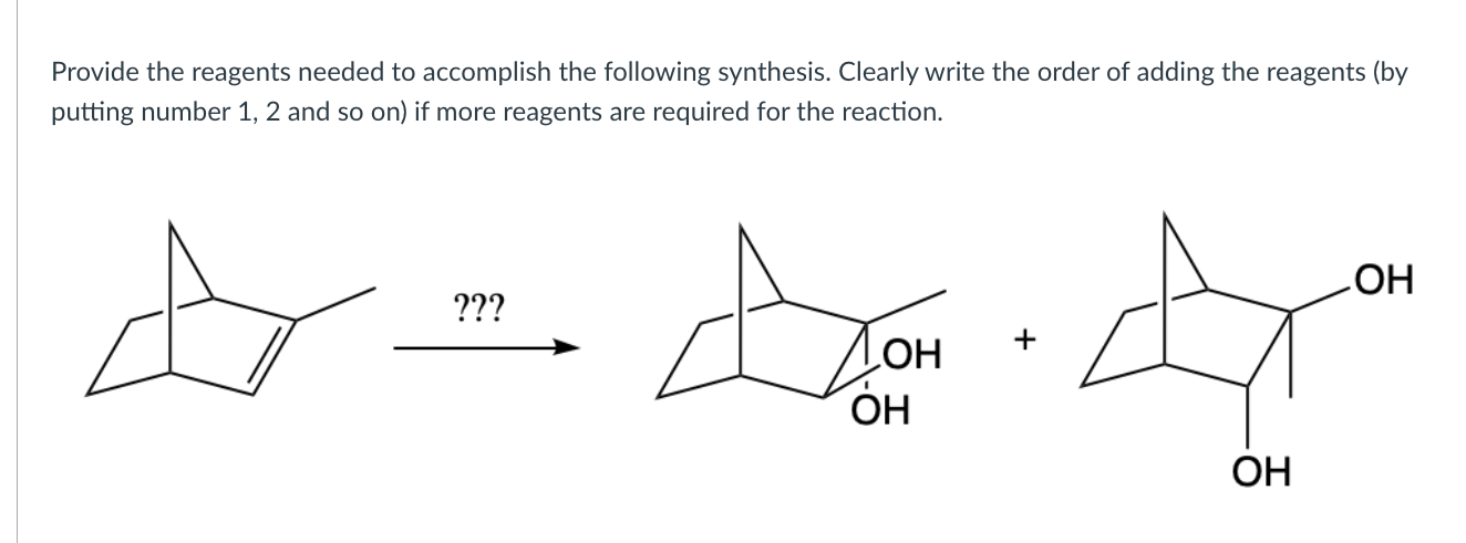 Solved Provide the reagents needed to accomplish the | Chegg.com
