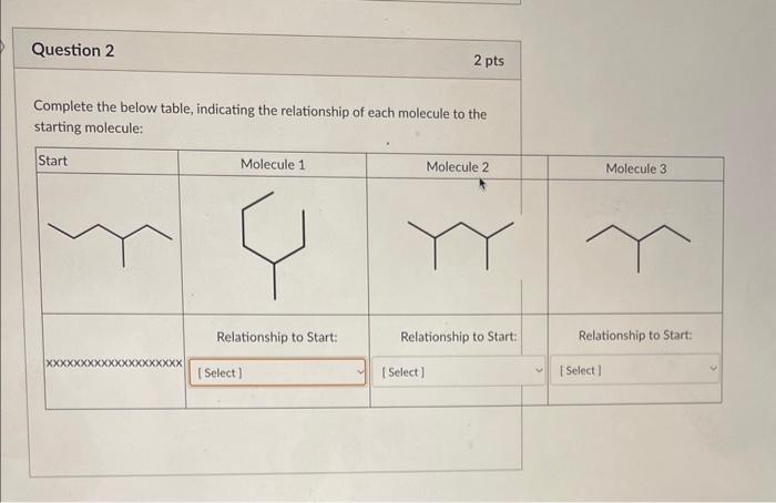 Solved drop down box options are conformational isomers | Chegg.com