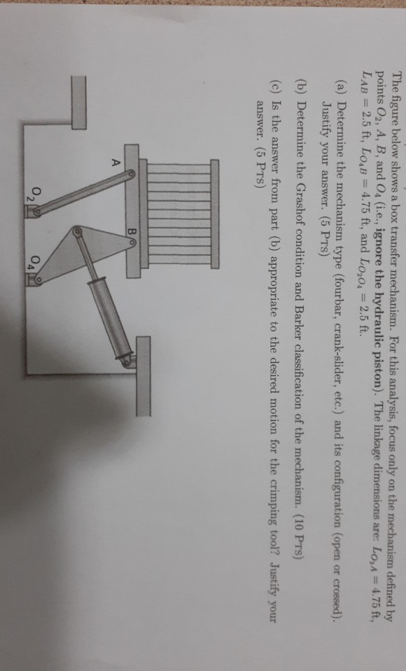 Solved The figure below shows a box transfer mechanism. For | Chegg.com