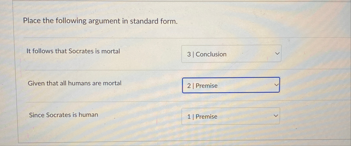 Solved Place the following argument in standard form.It | Chegg.com