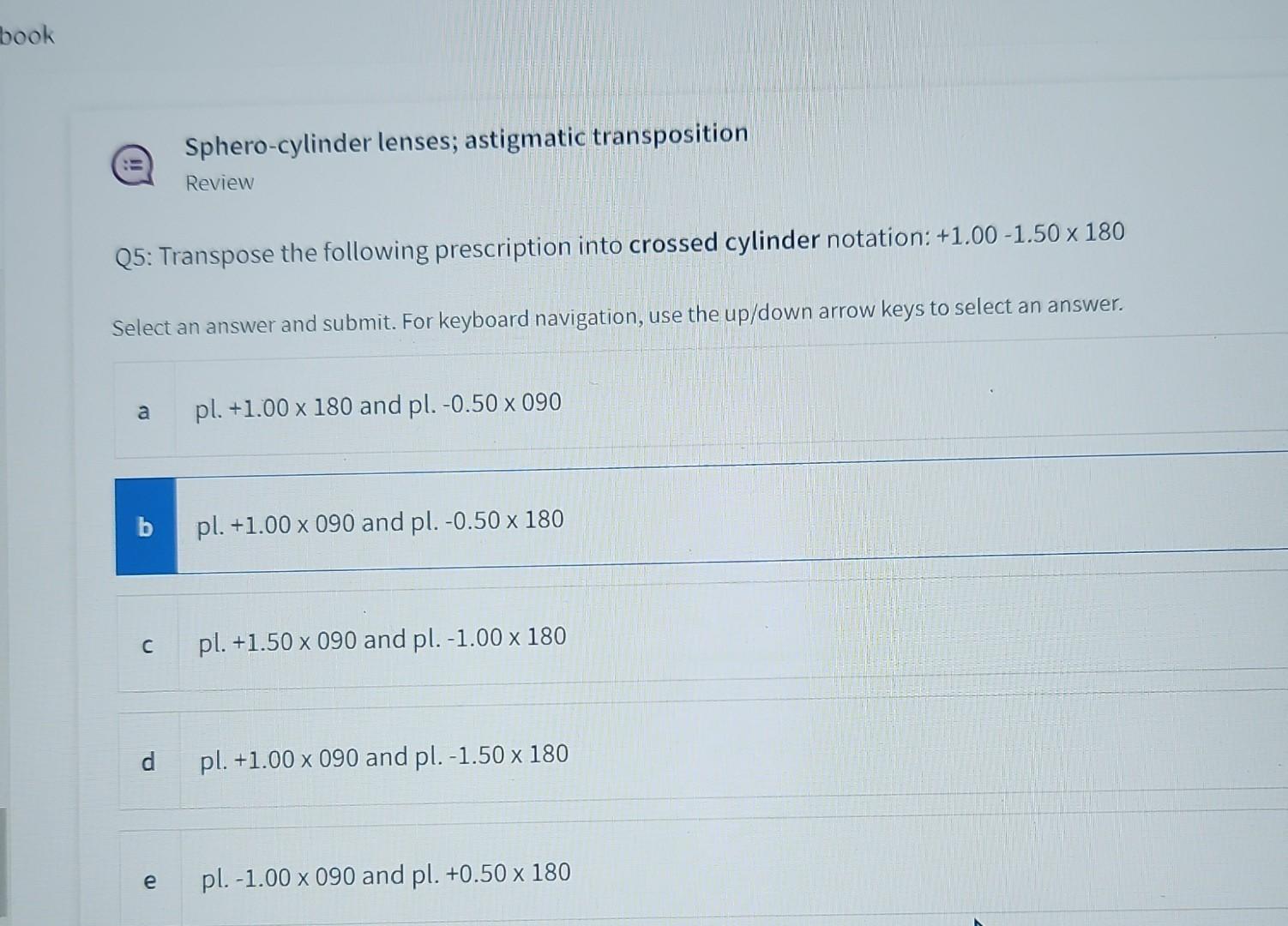 Sphero-cylinder lenses; astigmatic transposition | Chegg.com
