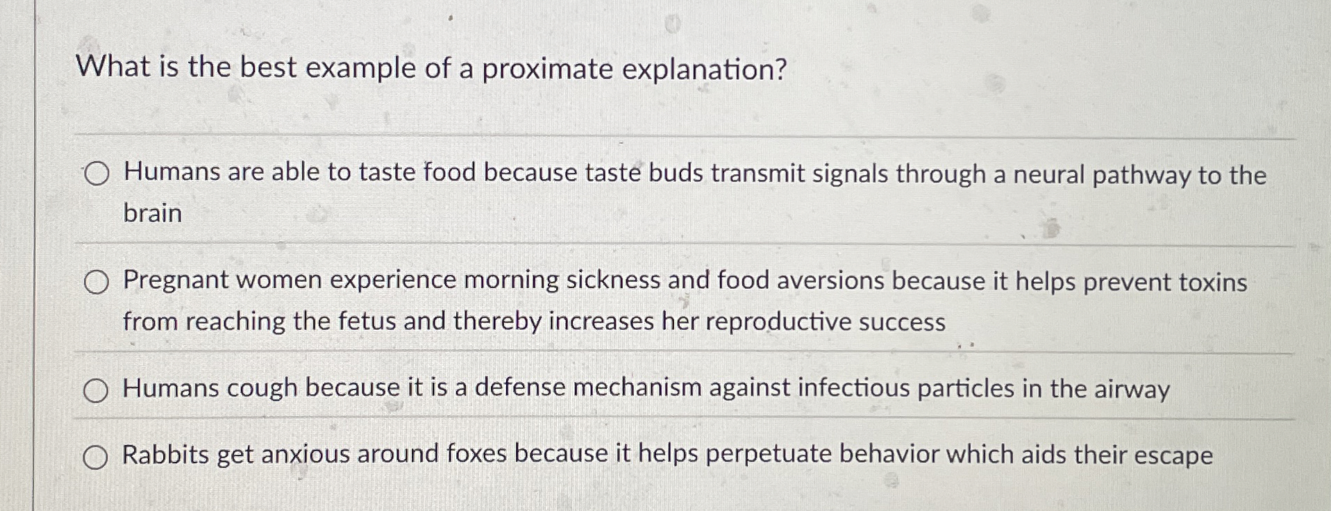Solved What is the best example of a proximate | Chegg.com