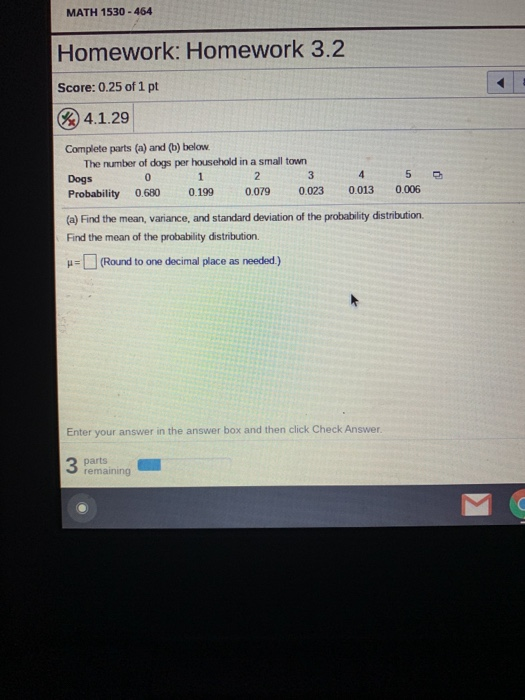 Solved MATH 1530 -464 Homework: Homework 3.2 Score: 0.25 of | Chegg.com