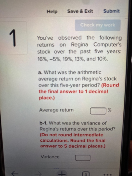 Solved Help Save & Exit Submit Check my work You've observed | Chegg.com