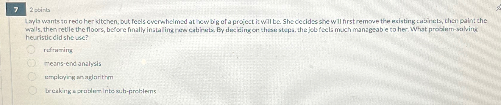 Solved 72 ﻿pointsLayla wants to redo her kitchen, but feels | Chegg.com