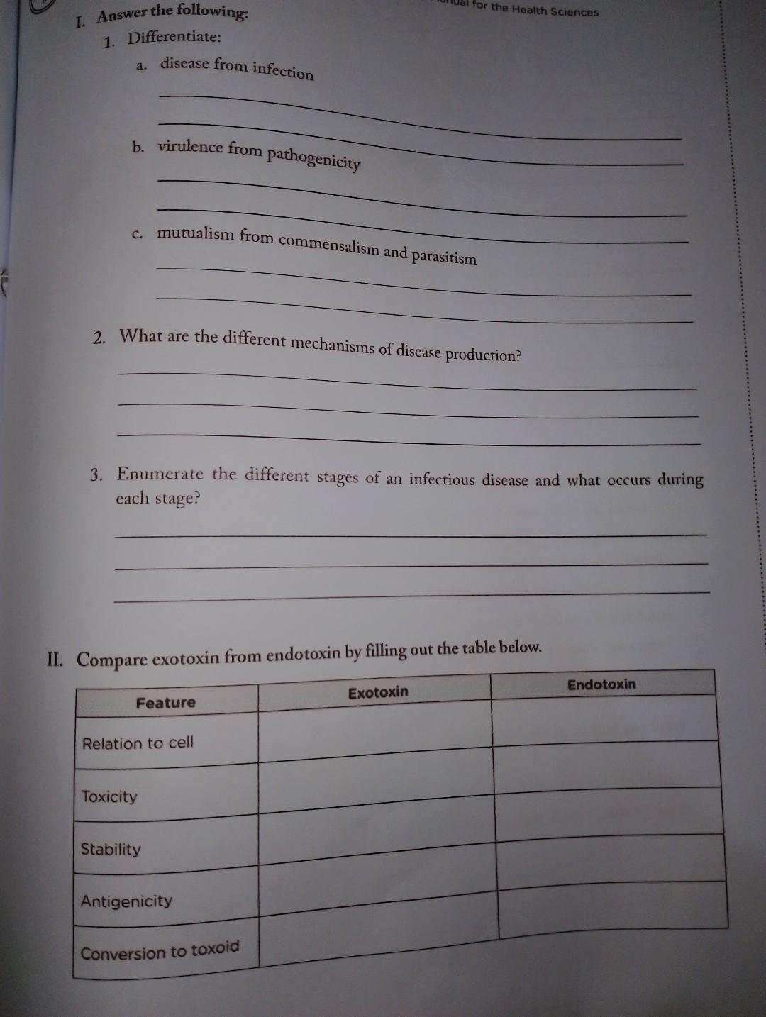 Solved 1. Answer the following: 1. Differentiate the | Chegg.com