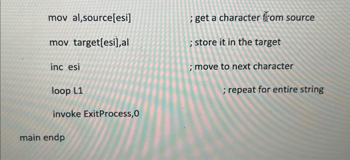 Solved 1. Implement the following Assemble language program | Chegg.com