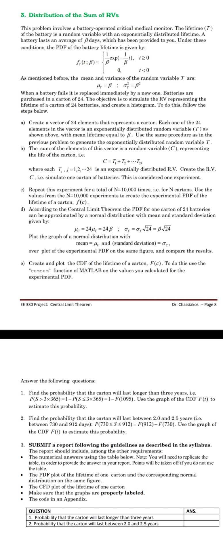 Solved 3. Distribution of the Sum of RVs This problem | Chegg.com