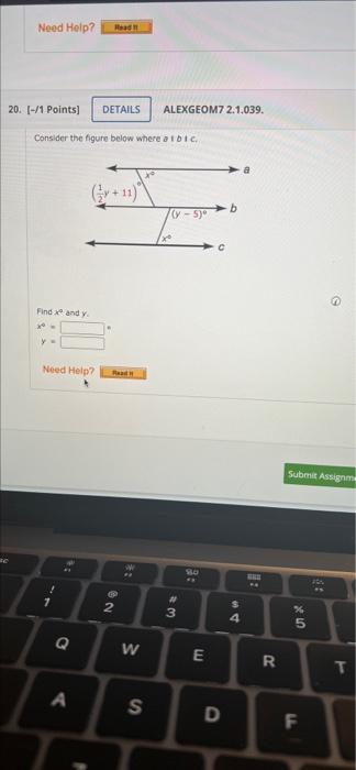 Solved Need Help? Head 20. (-/1 Points) DETAILS ALEXGEOM7 | Chegg.com Solved Need Help? Head 20. (-/1 Points) DETAILS ALEXGEOM7 | Chegg.com