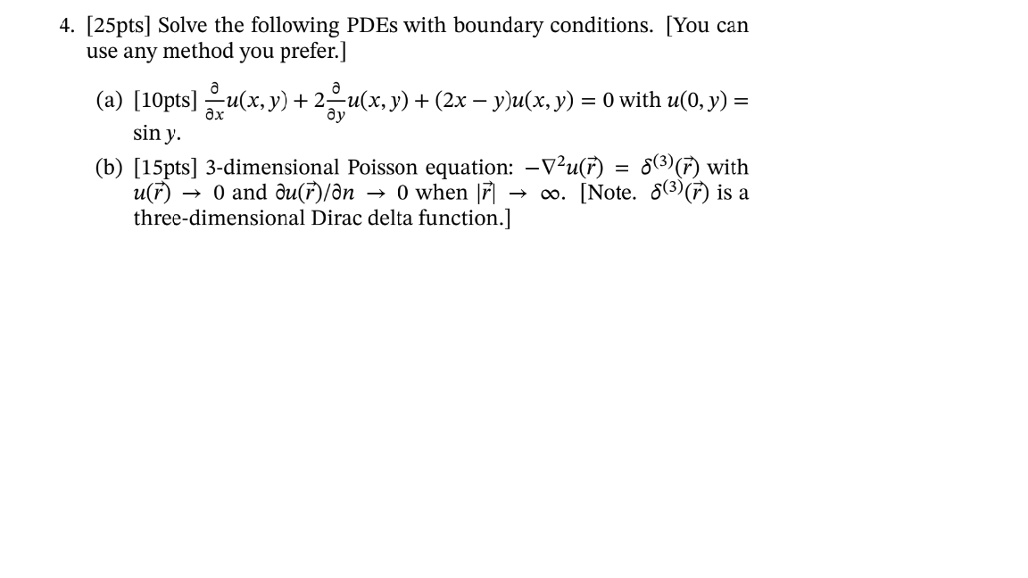 Solved [25pts] ﻿Solve the following PDEs with boundary | Chegg.com
