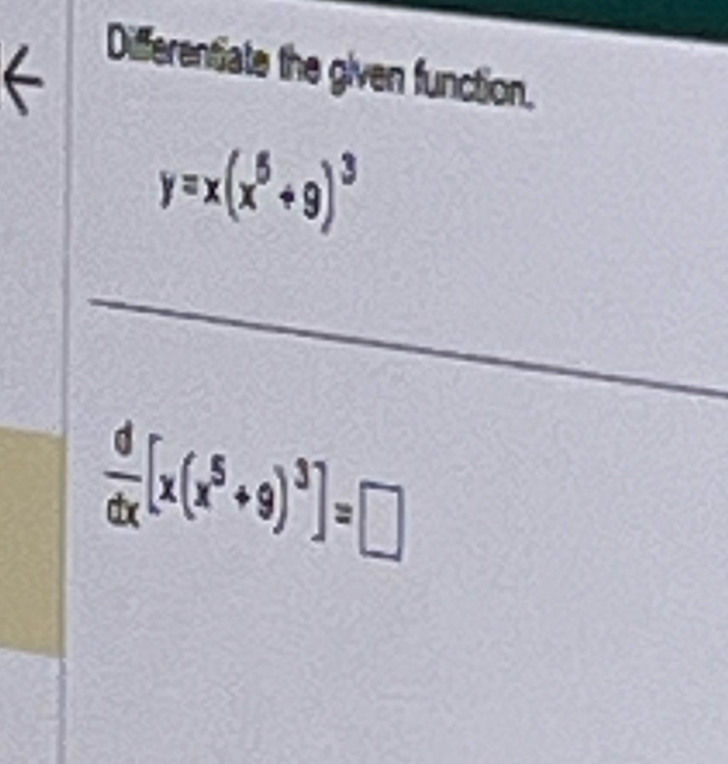 Solved Diserenciate the given | Chegg.com