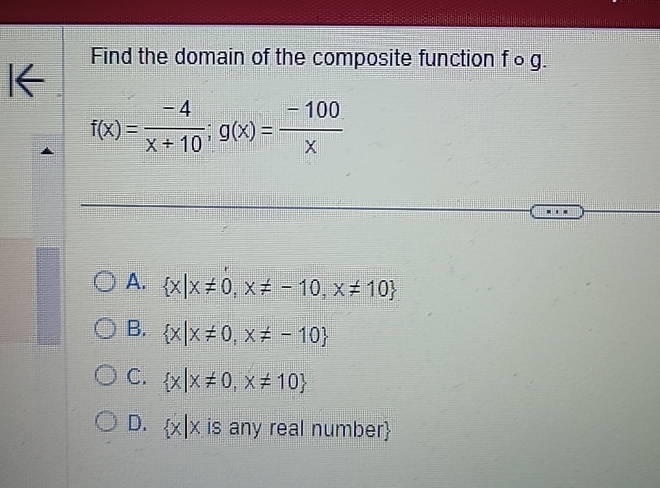 Solved Find the domain of the composite function | Chegg.com