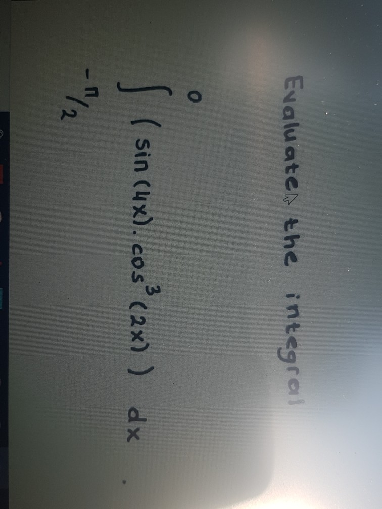 Solved Evaluate the integral sin (4x).cos(2x)) dx -"/2 | Chegg.com