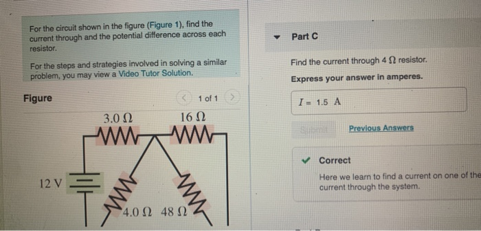 Solved Part C For The Circuit Shown In The Figure Figure