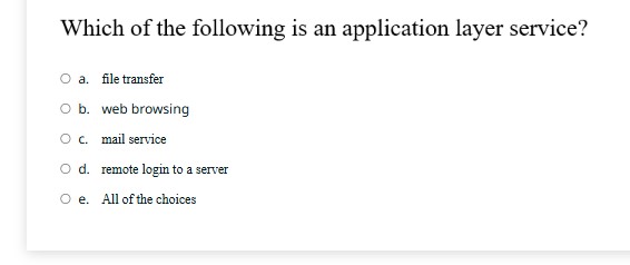 Solved Which of the following is an application layer | Chegg.com