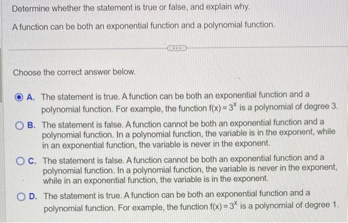 Solved Determine whether the statement is true or false, and | Chegg.com
