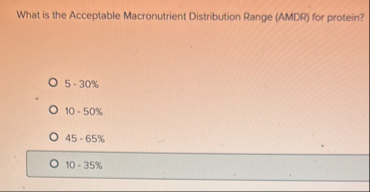 Solved What is the Acceptable Macronutrient Distribution | Chegg.com