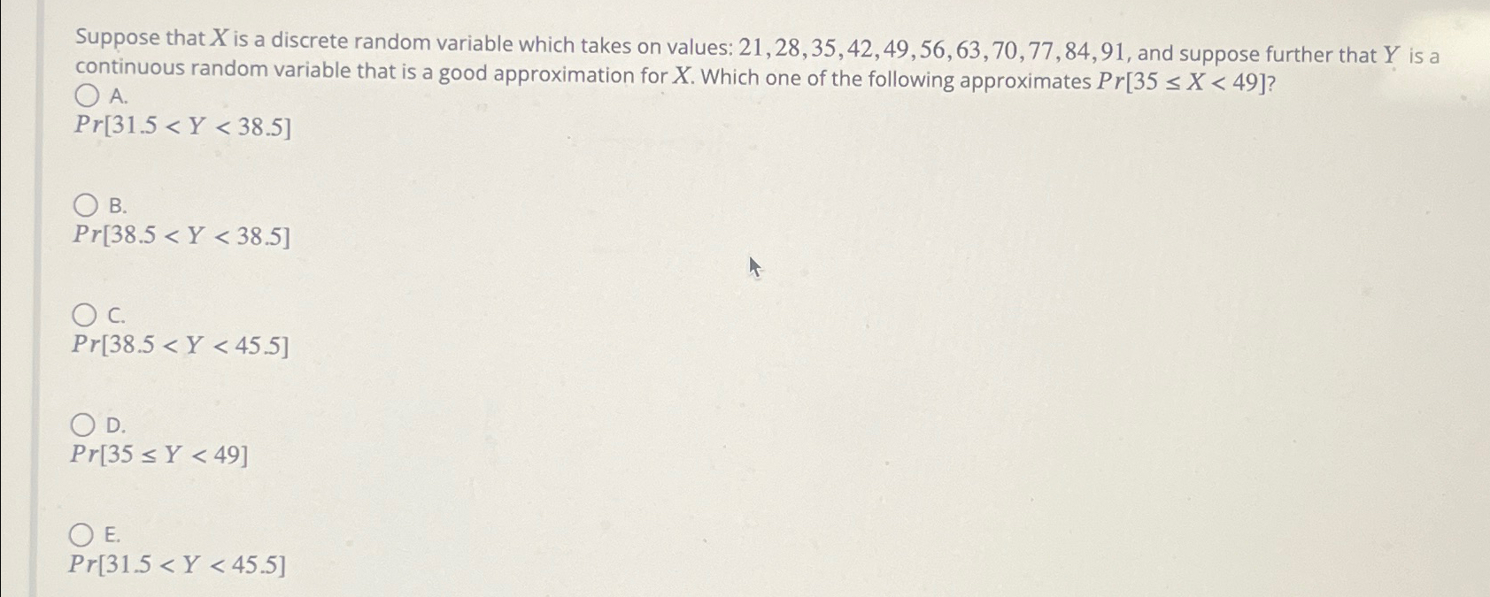 Solved Suppose that x ﻿is a discrete random variable which | Chegg.com