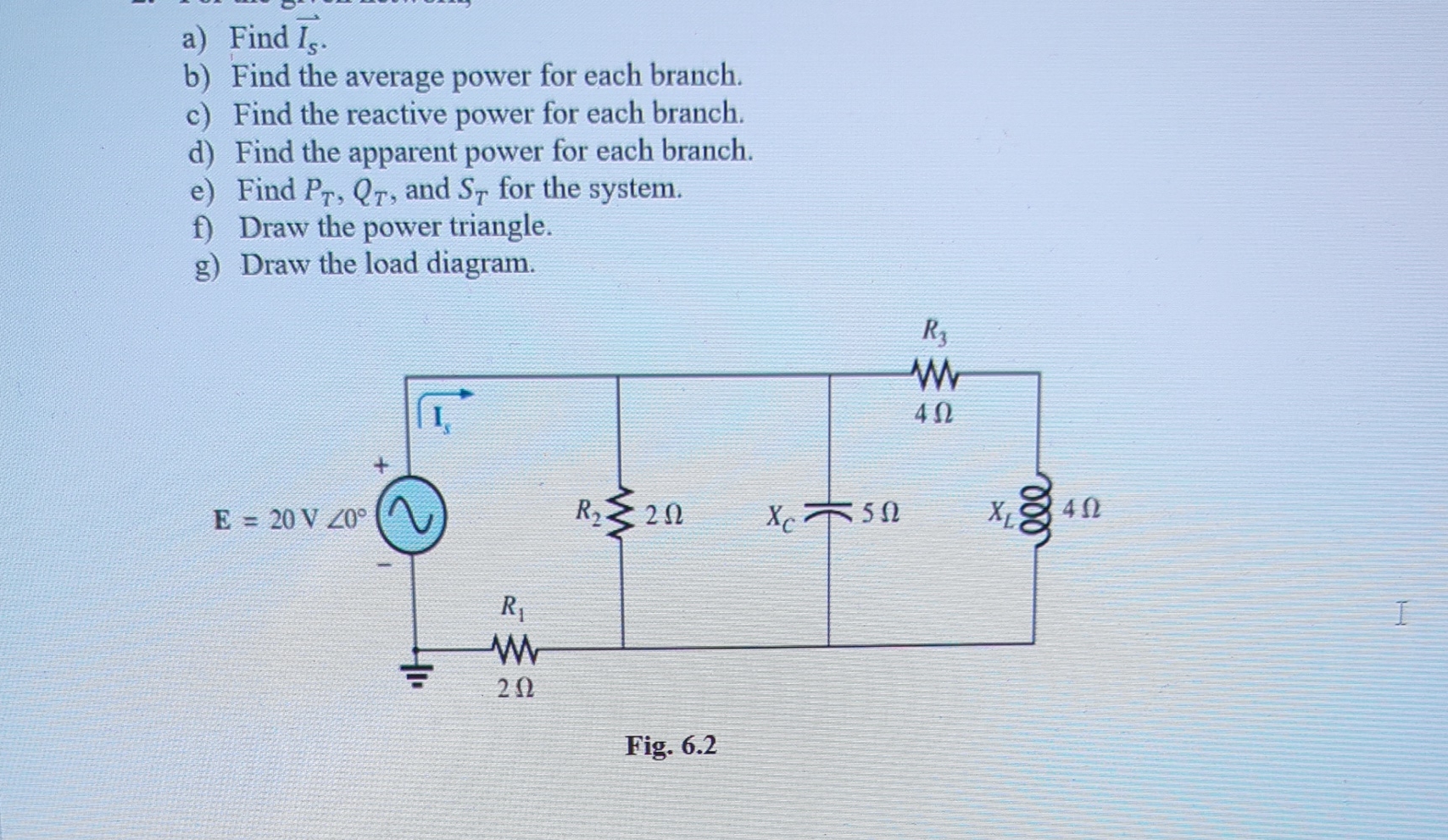 a) ﻿Find vec(I)s.b) ﻿Find the average power for each | Chegg.com