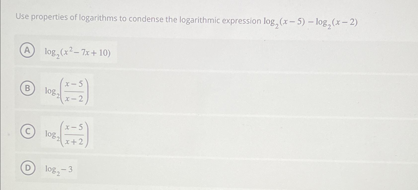 Solved Use Properties Of Logarithms To Condense The