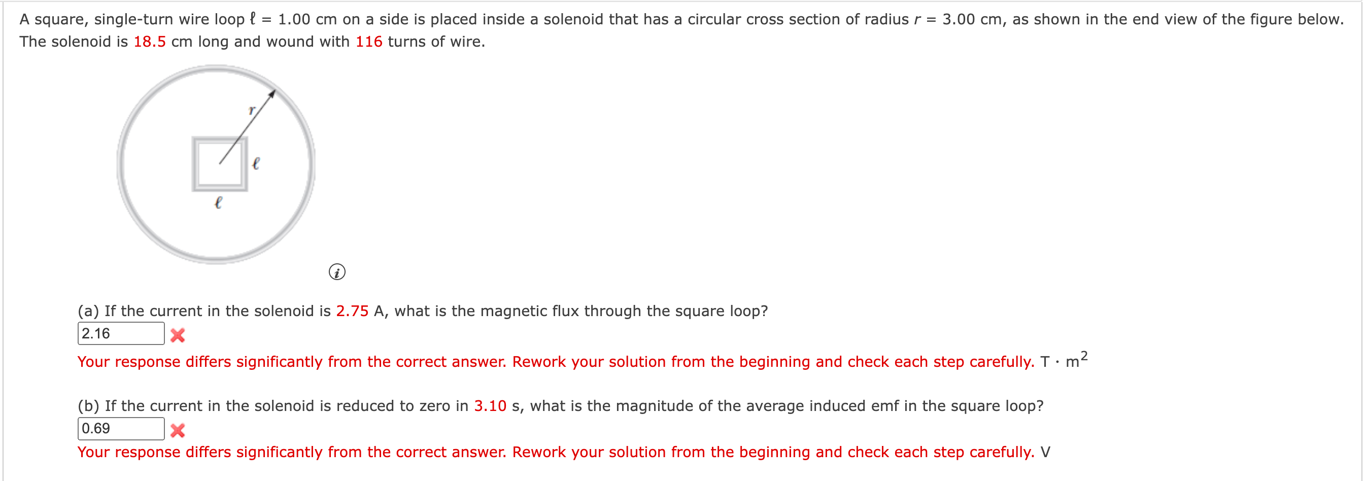 Solved A square, single-turn wire loop l=1.00cm ﻿on a side | Chegg.com