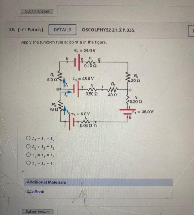 Solved Apply the junction rule at point a in the figure. | Chegg.com