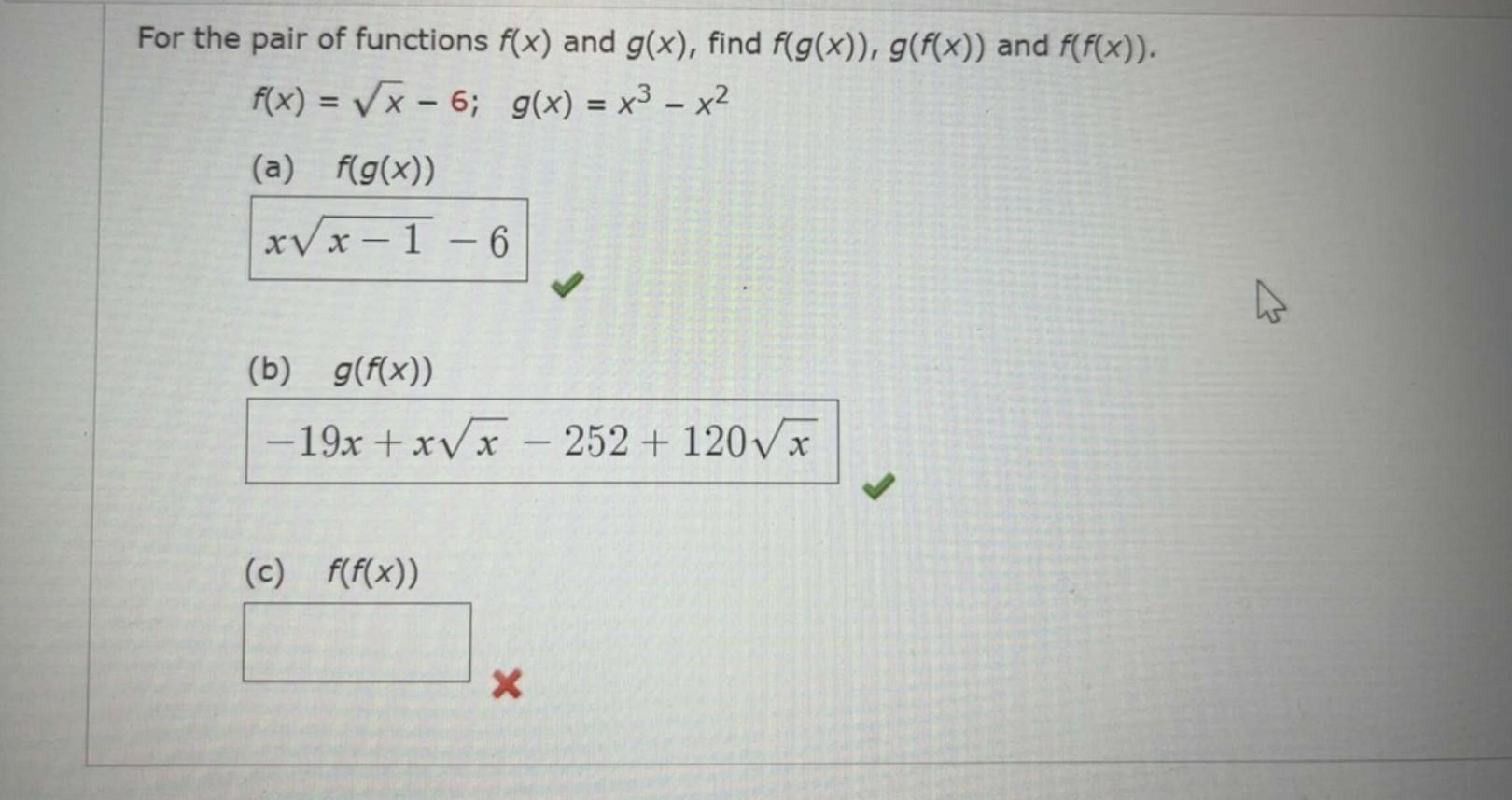 Solved For the pair of functions f(x) and g(x), find | Chegg.com
