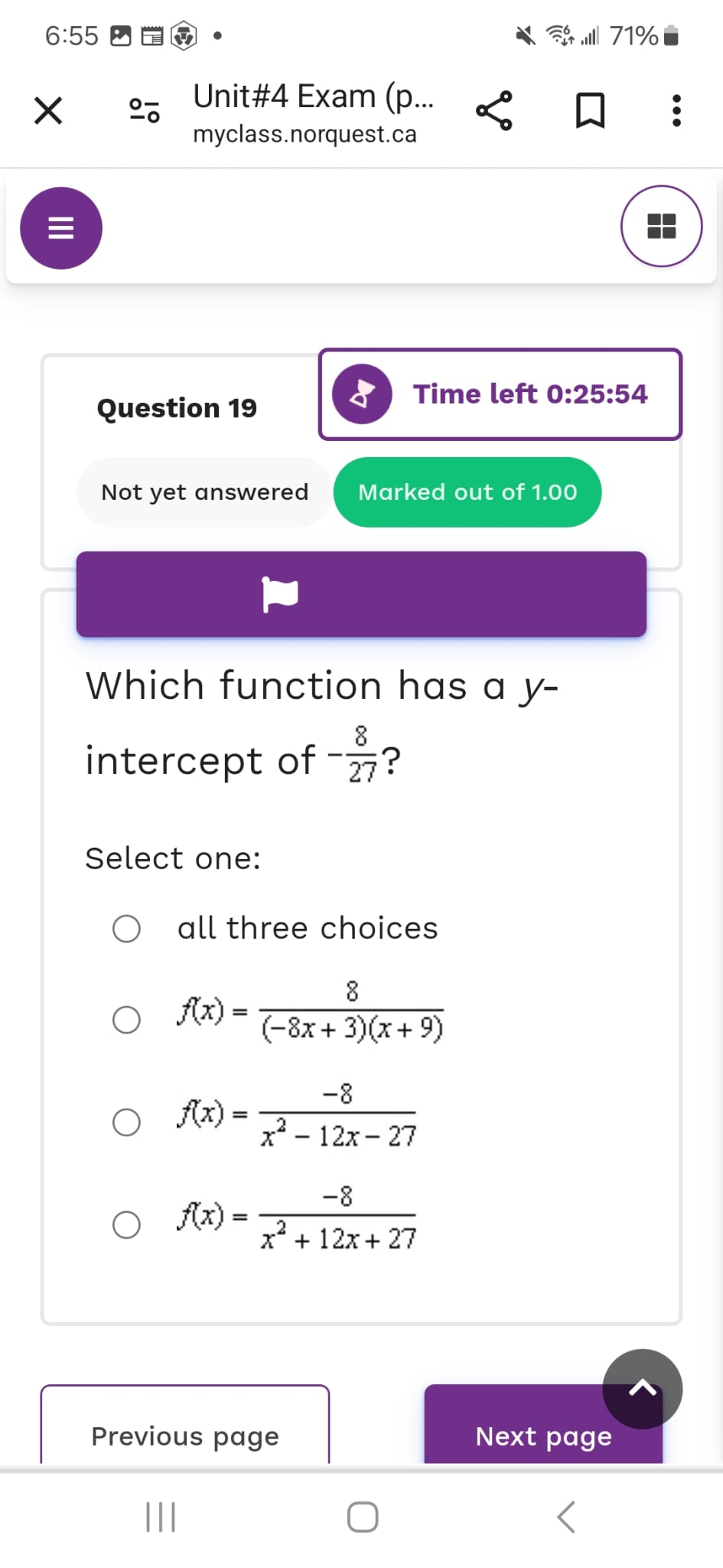 Solved Question 19Not yet answeredWhich function has a | Chegg.com