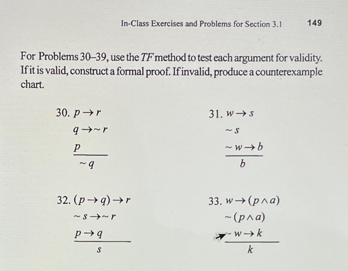 Solved In-Class Exercises and Problems for Section 3.1149For | Chegg.com