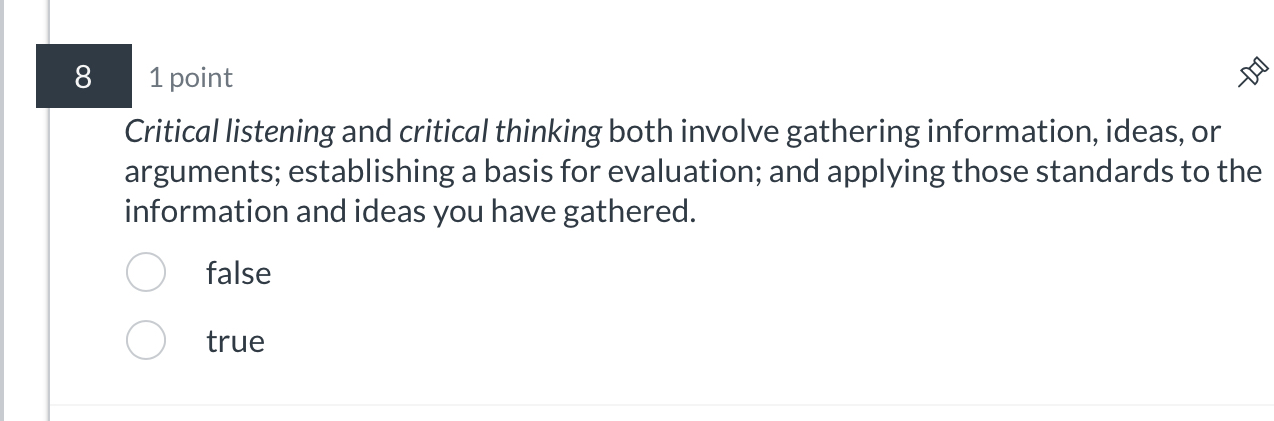 Solved 81 ﻿pointCritical listening and critical thinking | Chegg.com