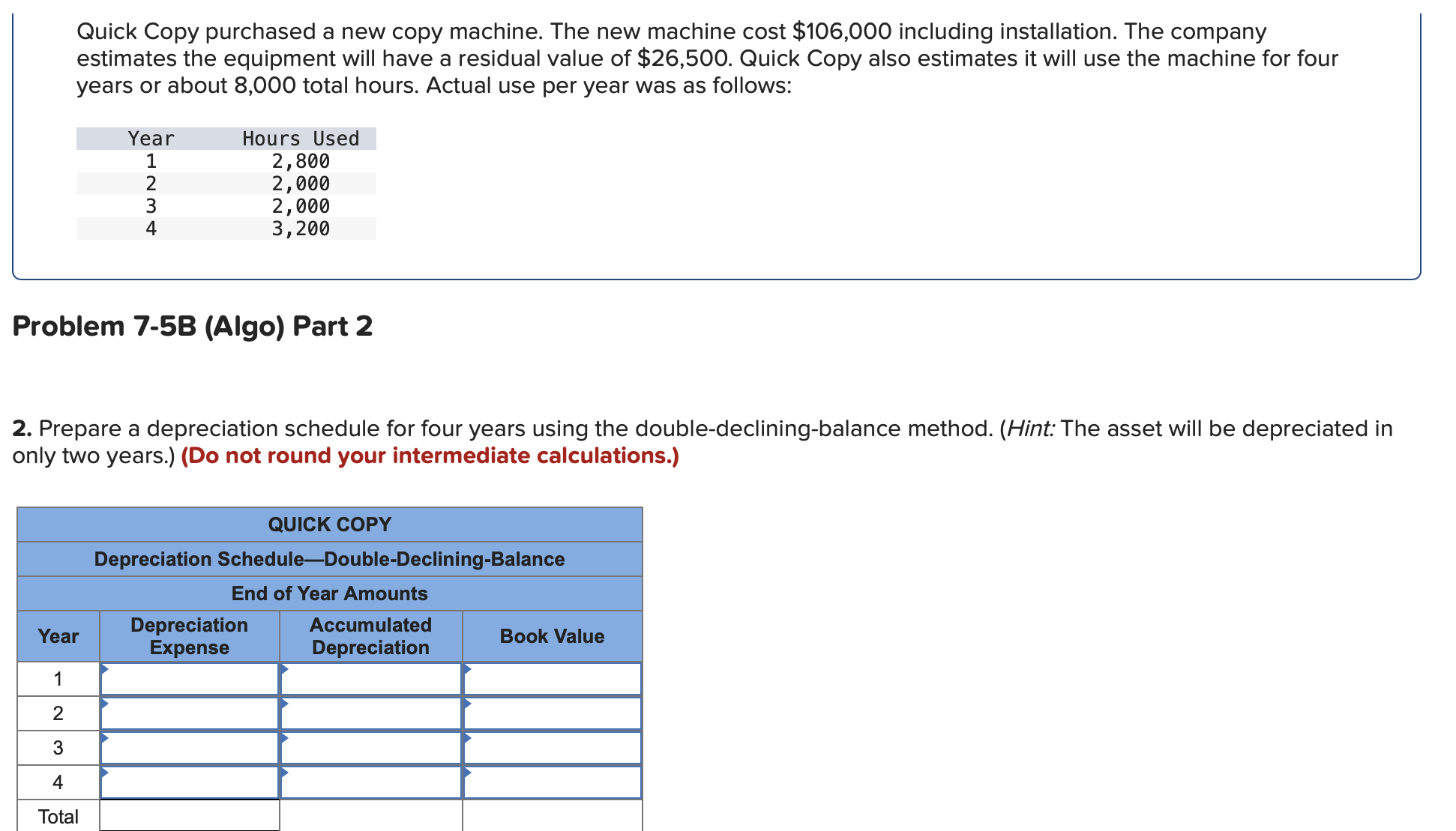 Solved Quick Copy purchased a new copy machine. The new | Chegg.com