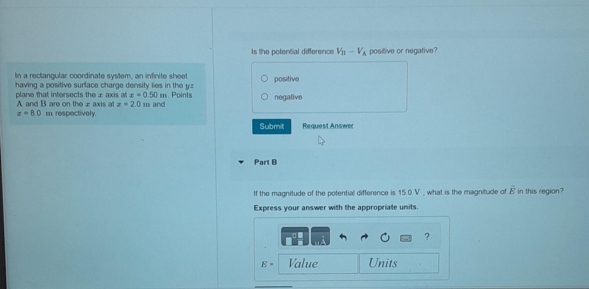 In a rectangular coordinate system, an infinite sheot | Chegg.com