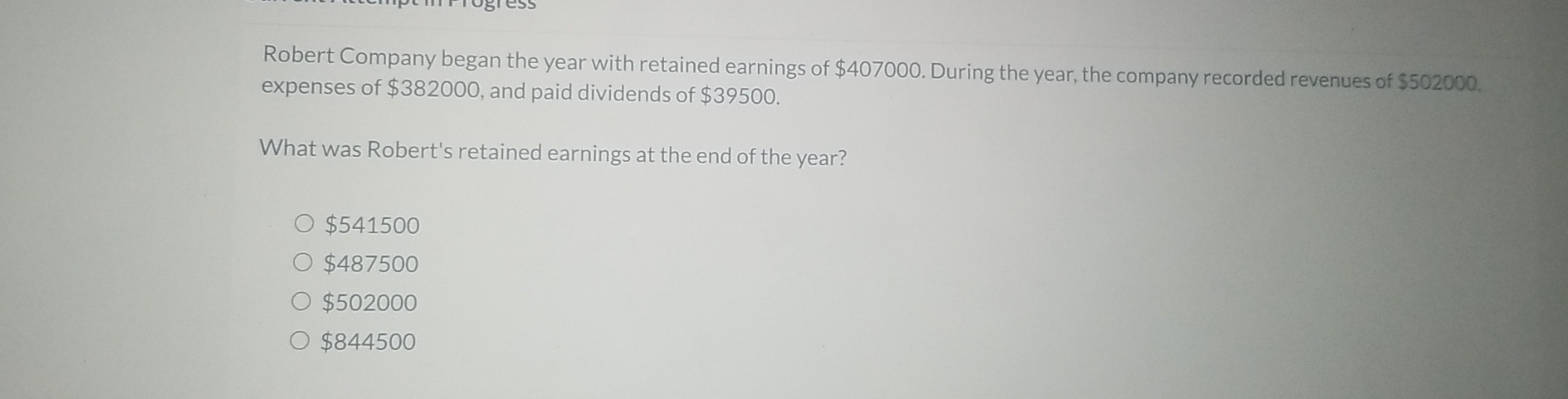 Solved Robert Company began the year with retained earnings | Chegg.com