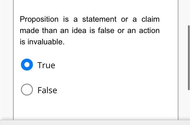 Proposition is a statement or a claim made than an | Chegg.com